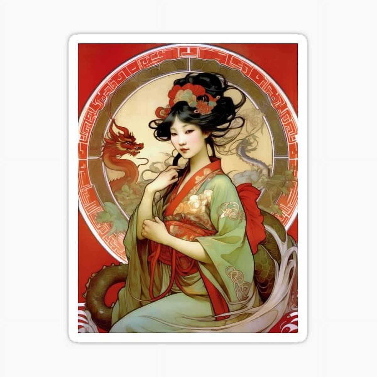 KIRAKIRA Chinese Year of the Dragon Painting Alphonse Mucha Inspired ...