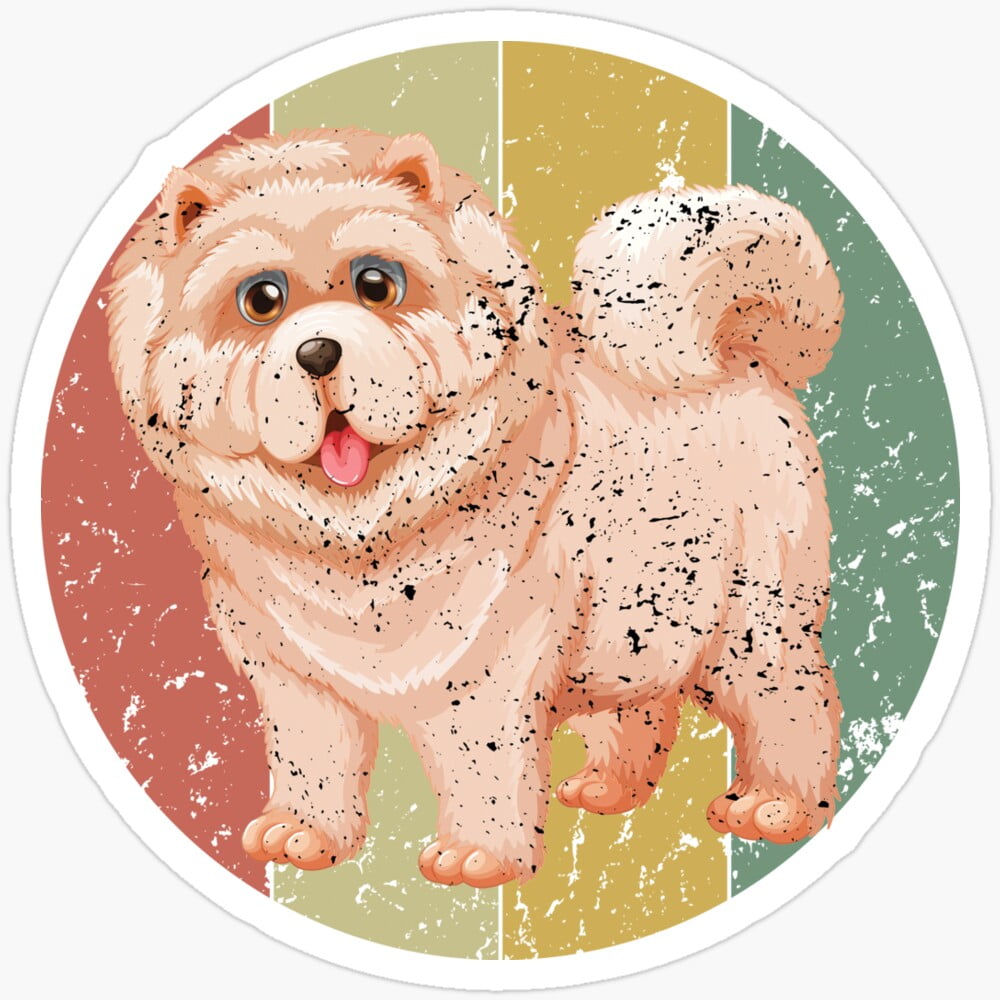 KIRAKIRA Chow Chow Dog Breed Rescue Puppies , Retro Design Gift Sticker ...