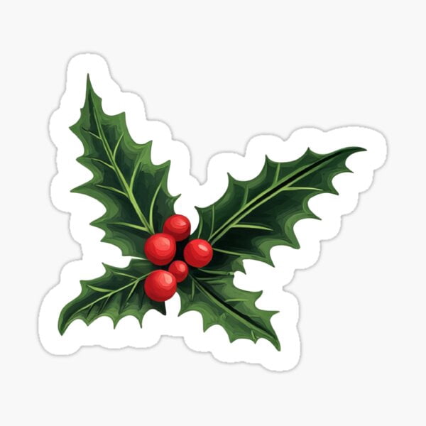 KIRAKIRA Christmas Holly Sticker - Walmart.com