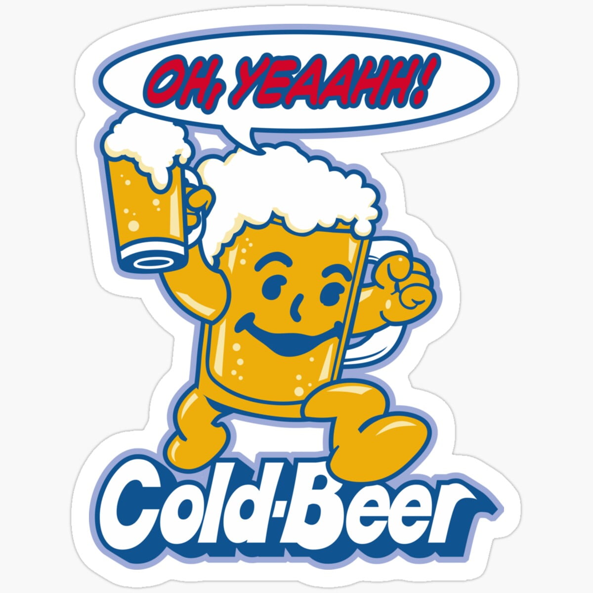 KIRAKIRA Cold Beer Oh Yeah! Sticker. Gift For You - Decorate Laptops ...