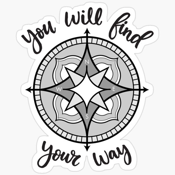 KIRAKIRA Compass - You Will Find Your Way Sticker, Decorate laptops ...