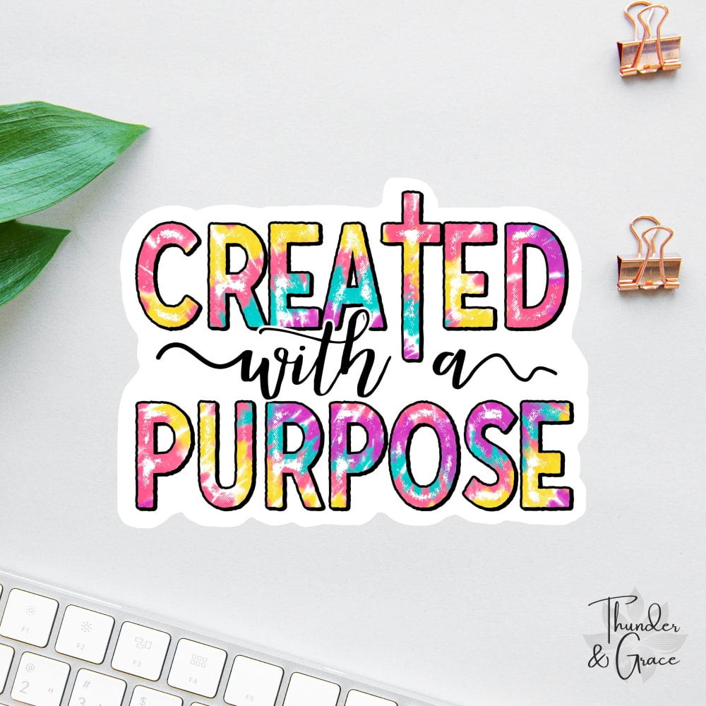 KIRAKIRA Created With A Purpose Sticker, Words Of Affirmation Sticker ...