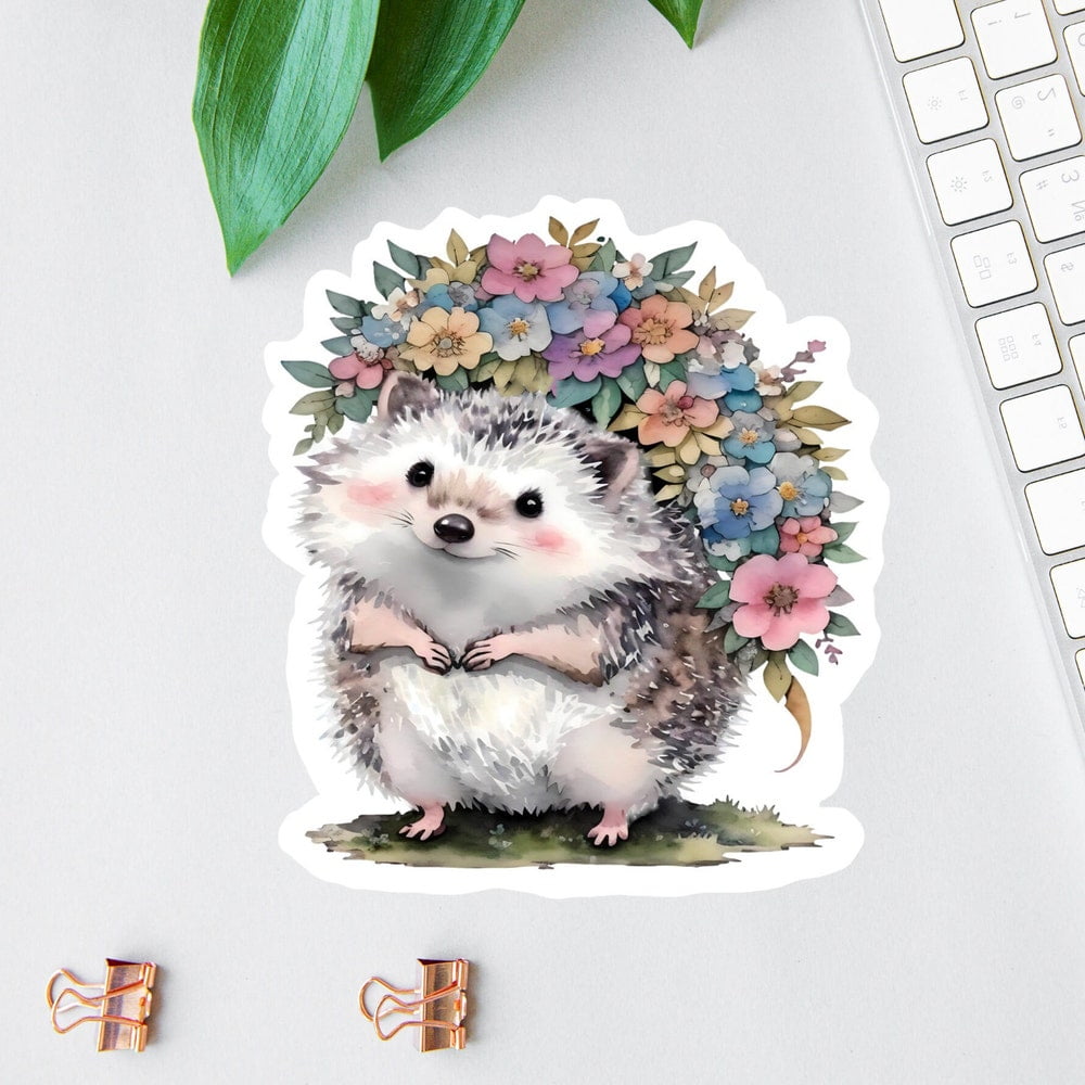 KIRAKIRA Cute Hedgehog Sticker, Hedgehog Lover Decal, Animal Lover ...