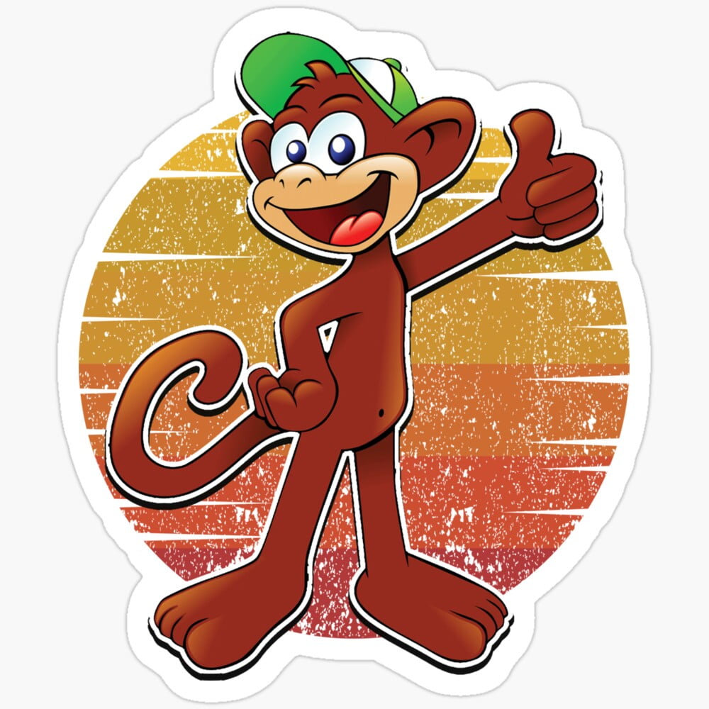 KIRAKIRA Cute Monkey Vintage Retro Sunset Animal Pet Sticker, Decorate ...