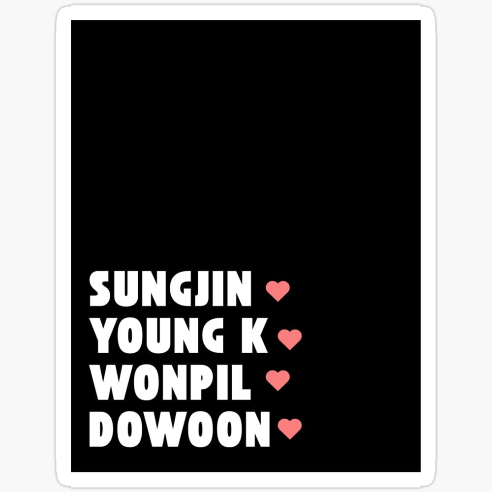 KIRAKIRA DAY 6 with Member Names Kpop Group Design BLACK Sticker ...