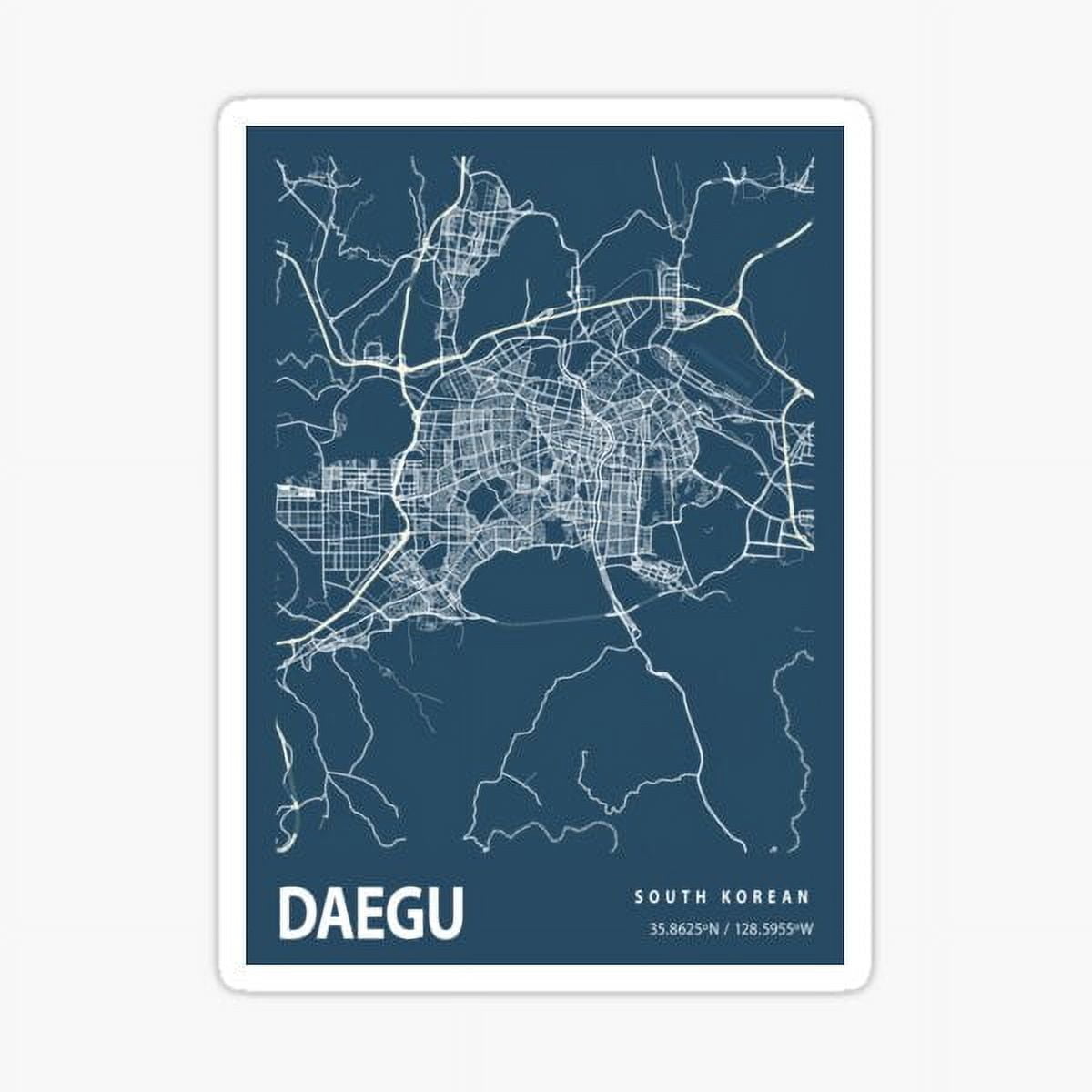 KIRAKIRA Daegu Blueprint City Map Sticker - Walmart.com
