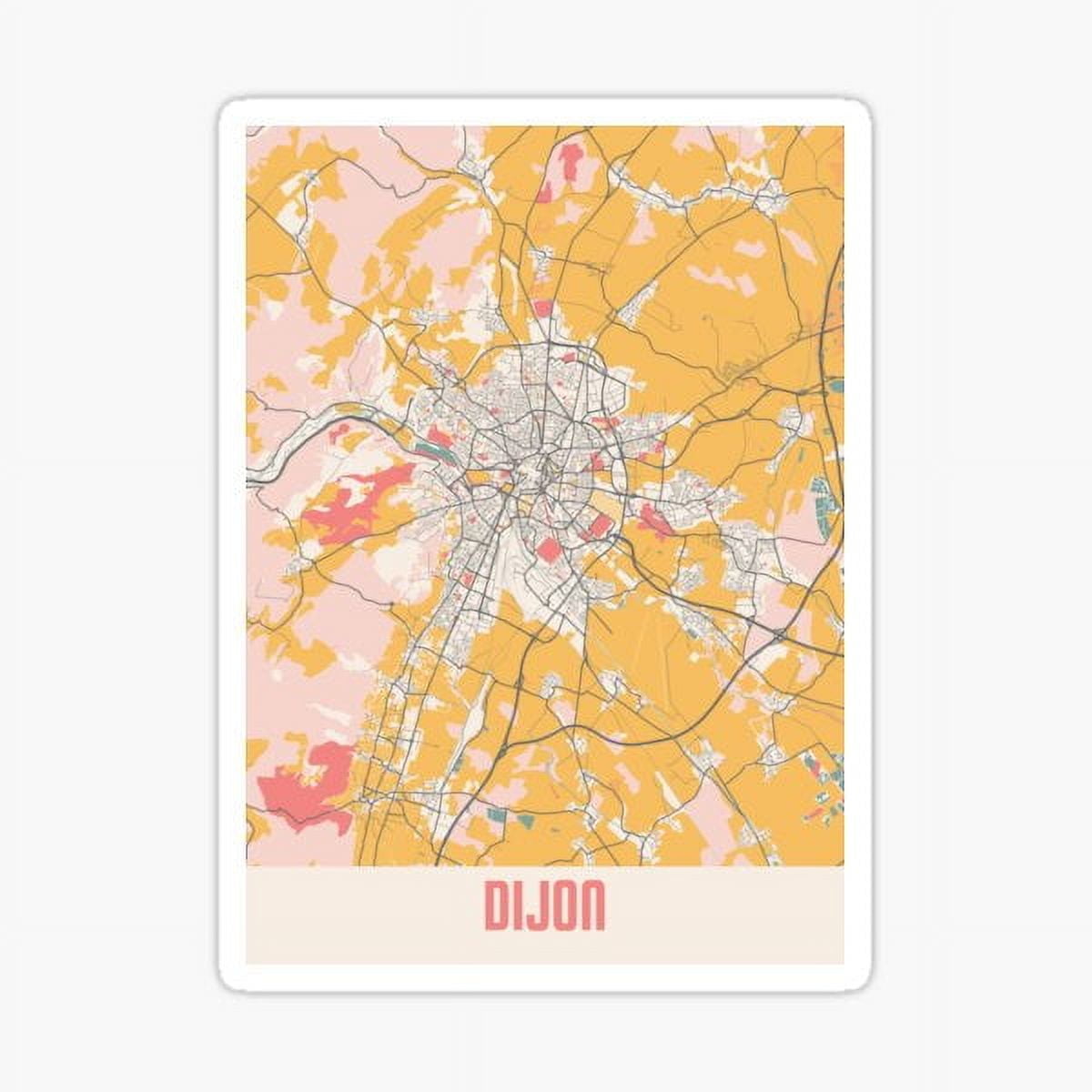 KIRAKIRA Dijon City Map Chalk Retro City Map Poster Sticker - Walmart.com
