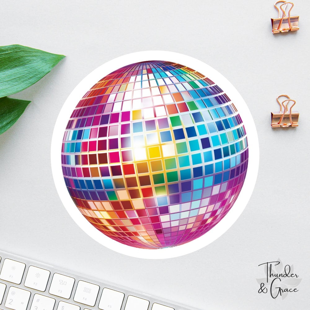 KIRAKIRA Disco Ball Sticker, Disco Fan Gift, Disco Print, Best Friend Gift, Disco Ball Decor ...