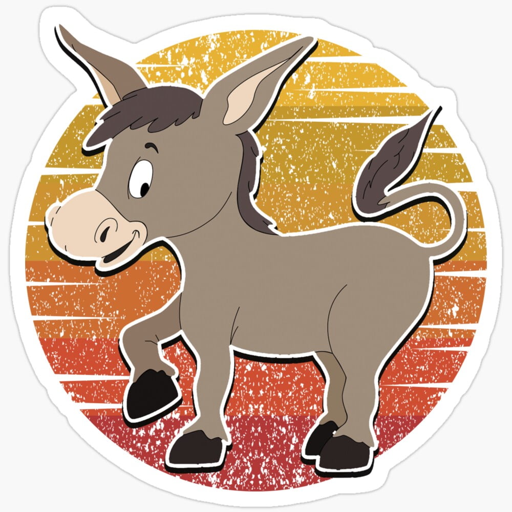 KIRAKIRA Donkeys Vintage Retro Sunset , Donkey Lovers Sticker. Single, trio, or squad — Collect ...