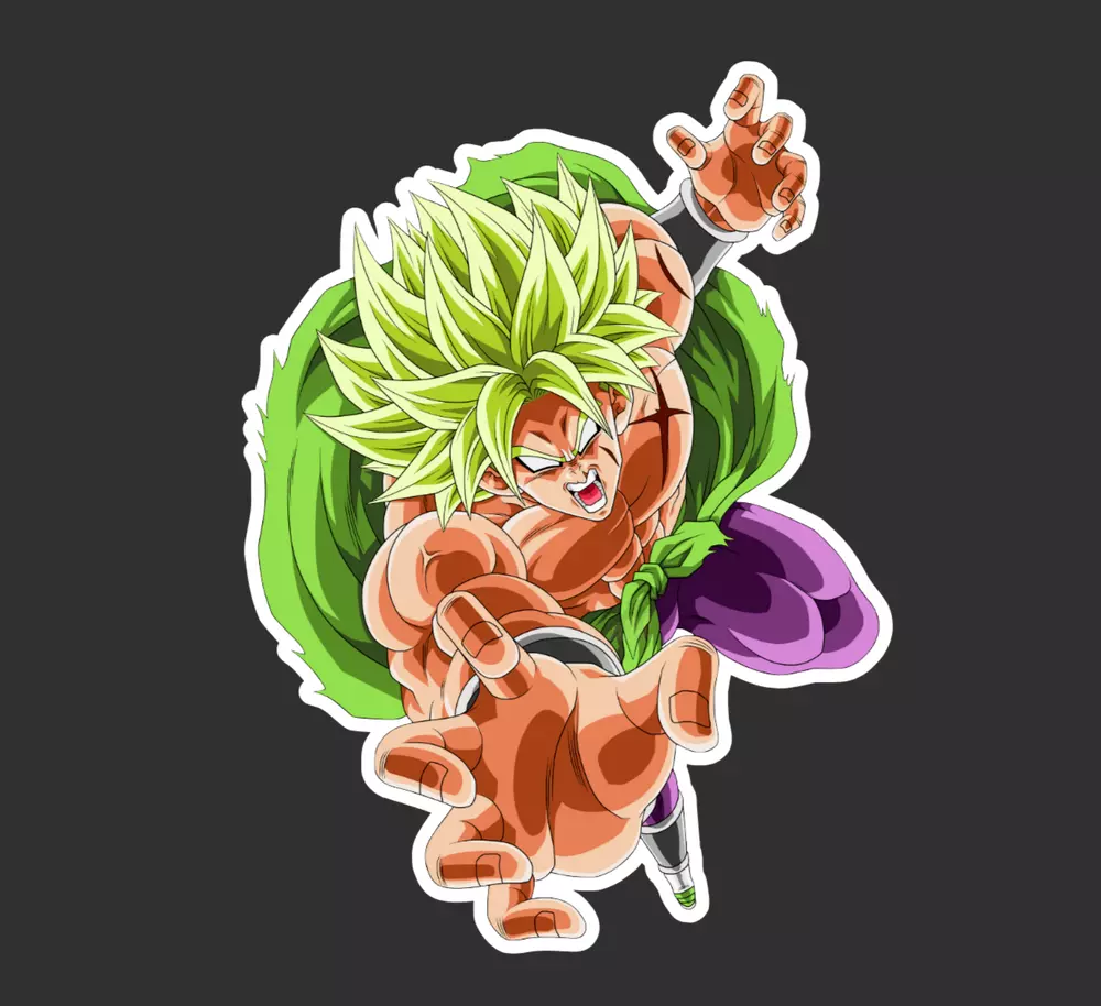 KIRAKIRA Dragon Ball Z Broly Sticker - Walmart.com