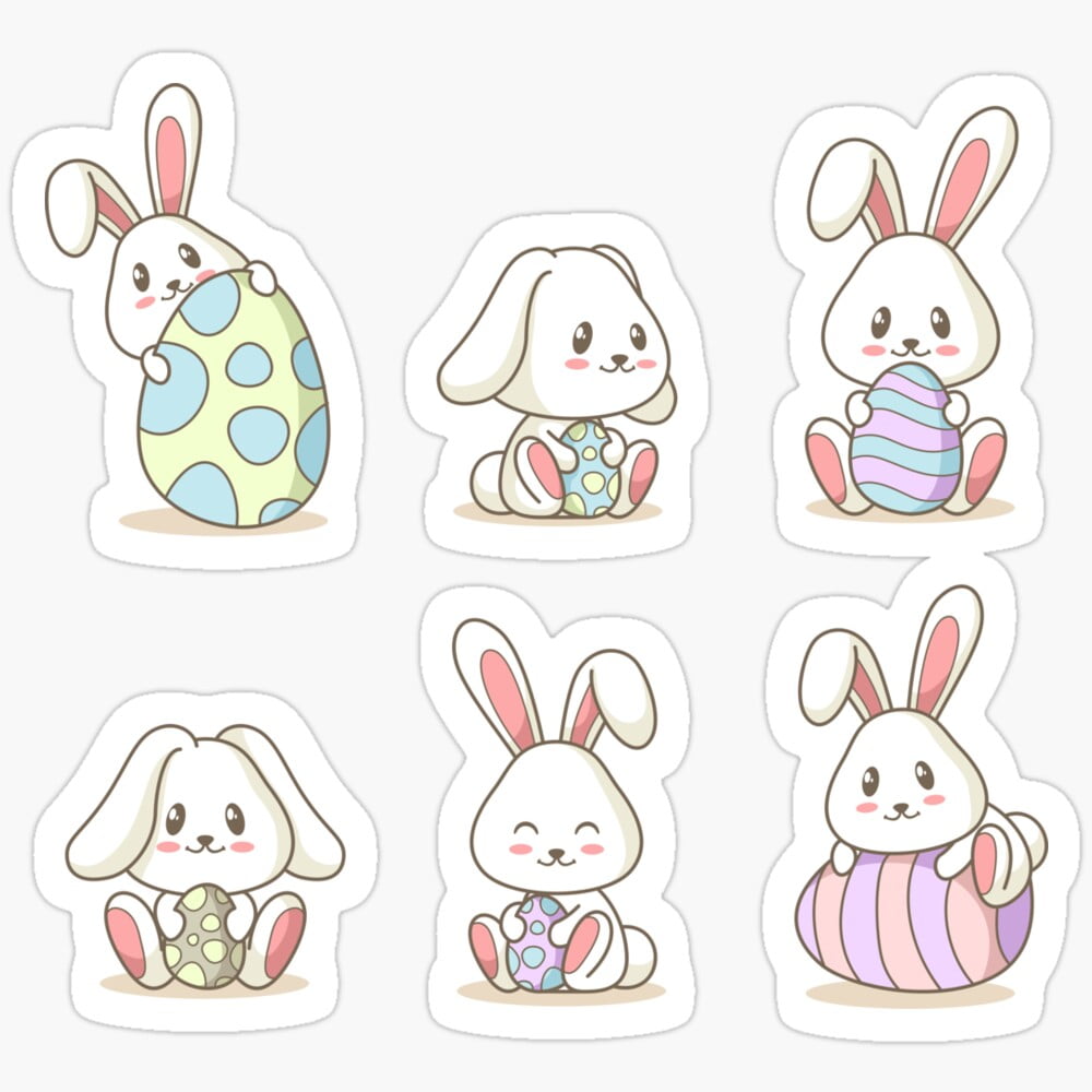 KIRAKIRA Easter Bunny Cute Rabbit Sticker, Decorate laptops, water ...