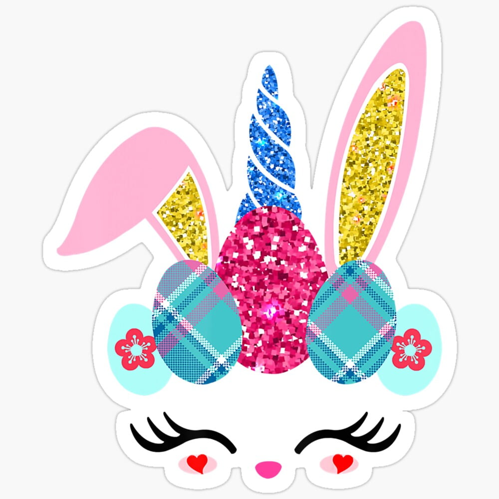 KIRAKIRA Easter Day Bunny Costume Unicorn Rabbit Easter Eggs Sticker ...