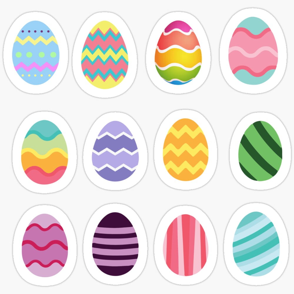 KIRAKIRA Easter Day Eggs Sticker Pack Collection Pastel Mini Eggs ...
