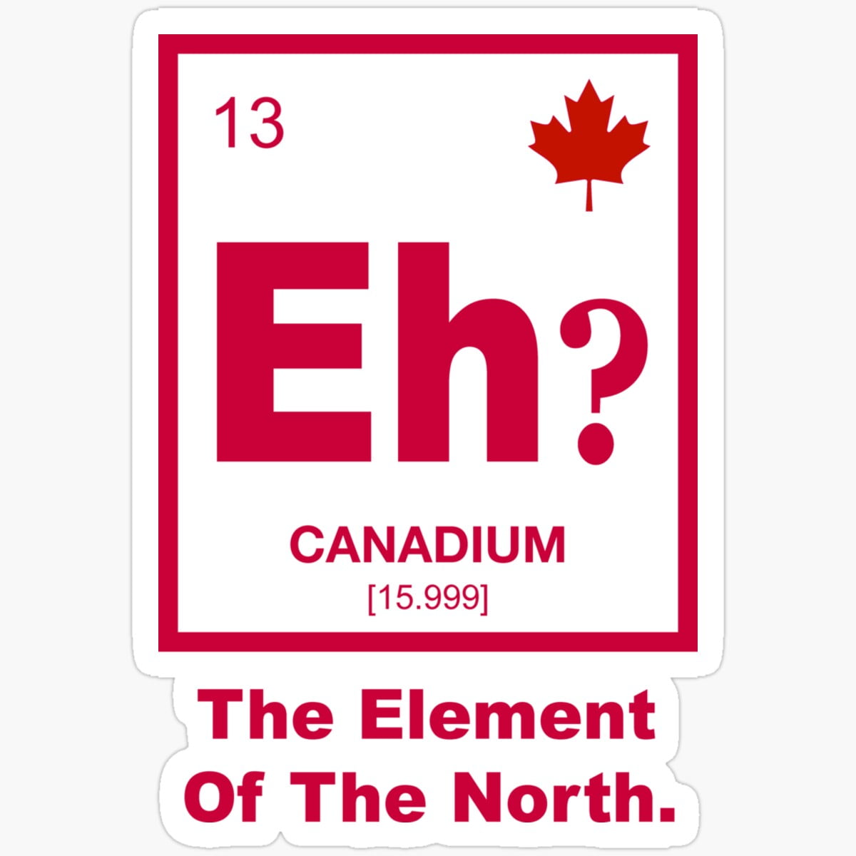 KIRAKIRA Eh? Canadian Element Of Canada Sticker. Gift For You ...