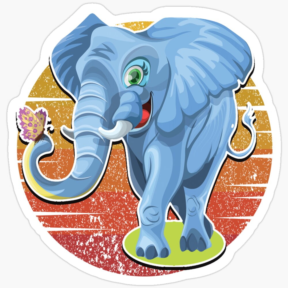 KIRAKIRA Elephants And Butterflies Lovers Gift , Elephants And Butterflies Vintage Retro Sunset ...