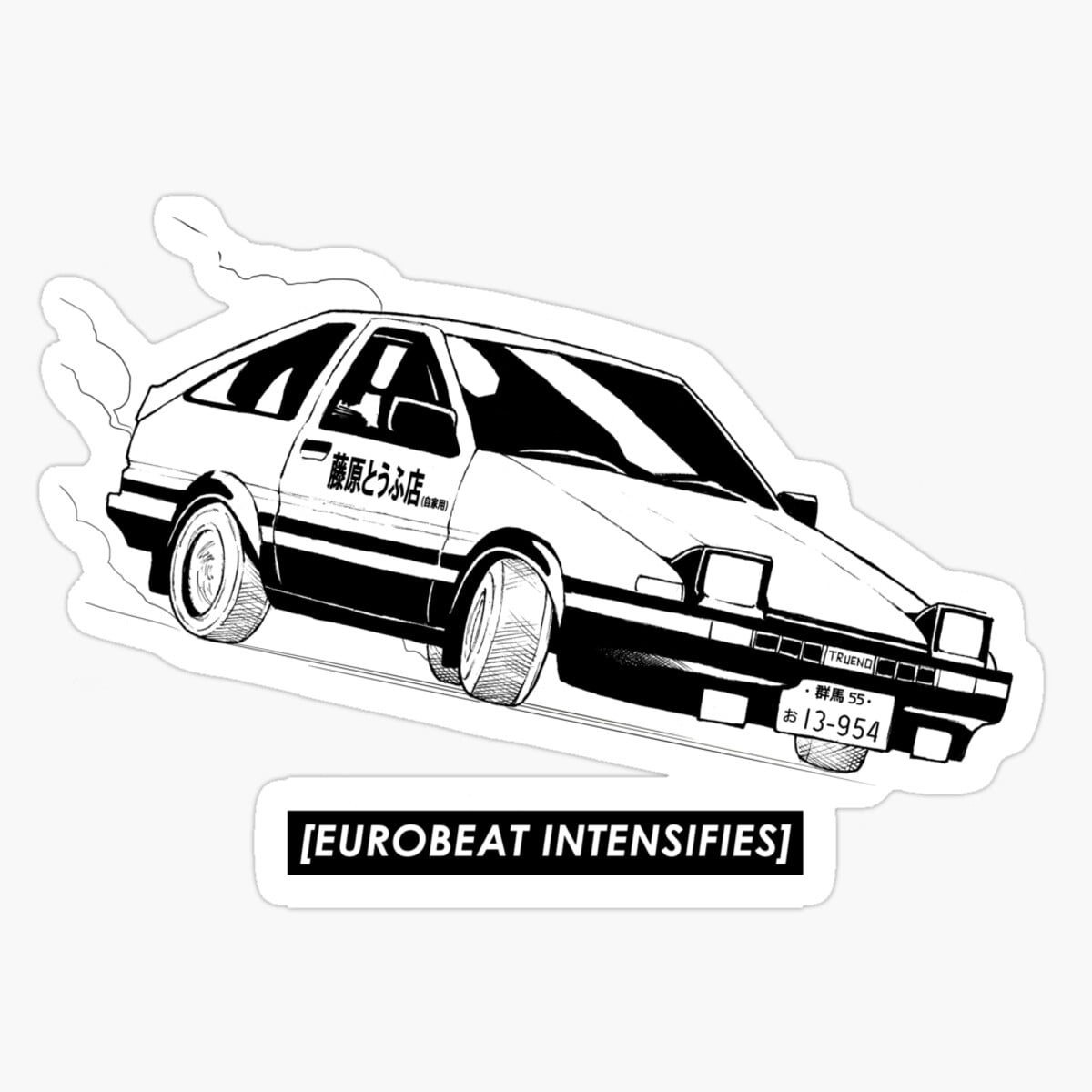 KIRAKIRA Eurobeat Intensifies Ae86 Kansei Dorifto Initial D Car Sticker ...