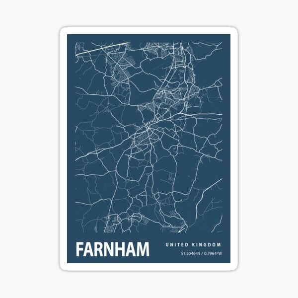 KIRAKIRA Farnham Blueprint City Map Sticker - Walmart.com