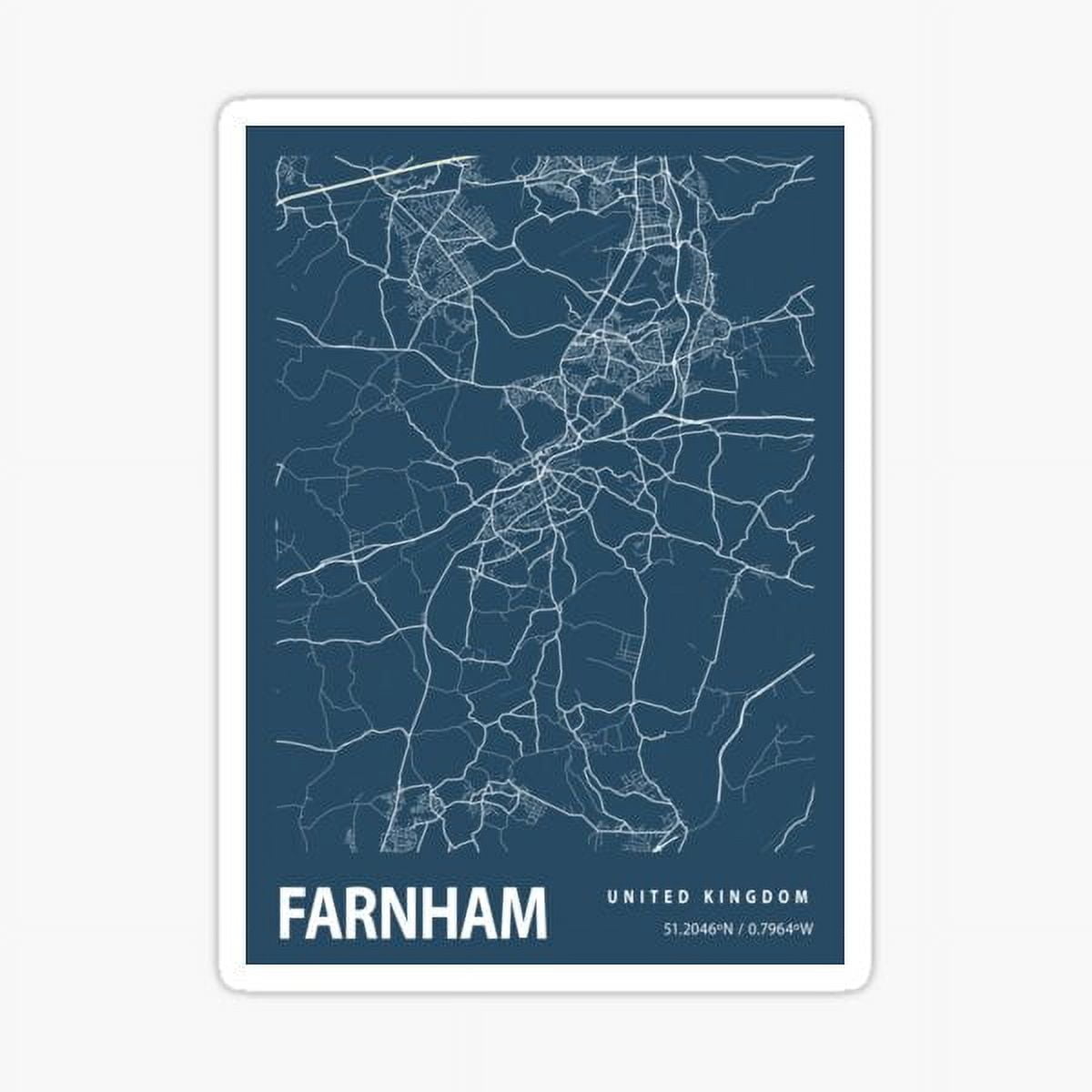 KIRAKIRA Farnham Blueprint City Map Sticker - Walmart.com