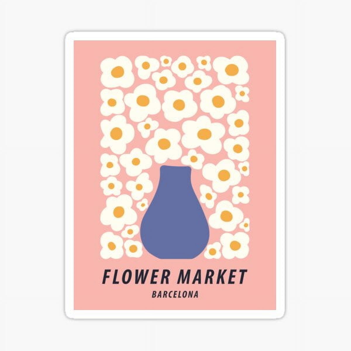 KIRAKIRA Flower market print, Barcelona, Pink flower art, Floral art, s ...