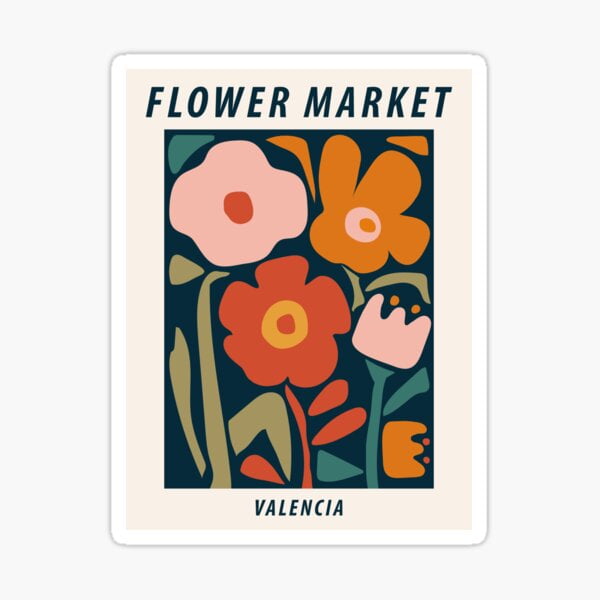 KIRAKIRA Flower market print, Valencia, s aesthetic, Abstract flowers ...