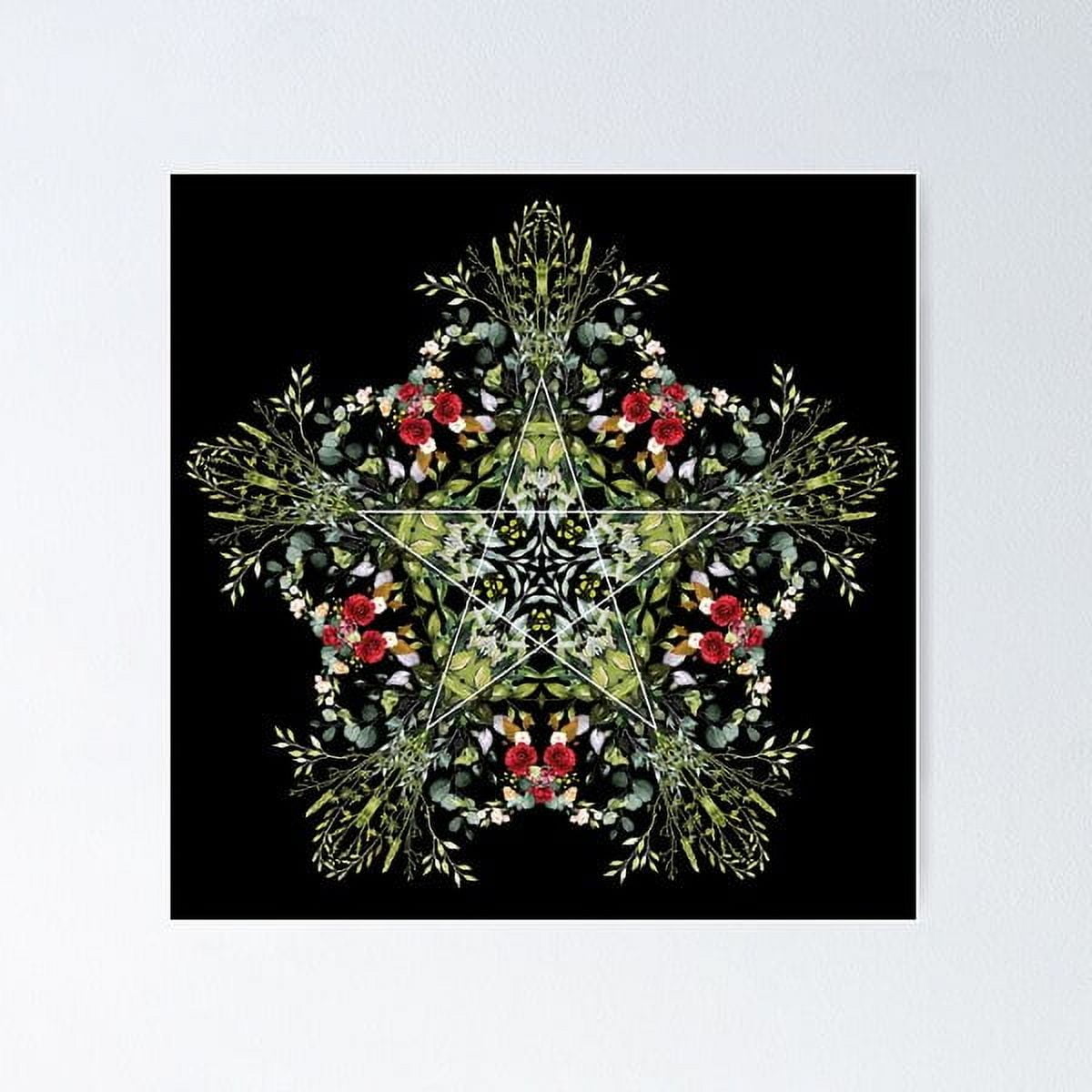KIRAKIRA Flower ornament pentagram Poster - Walmart.com