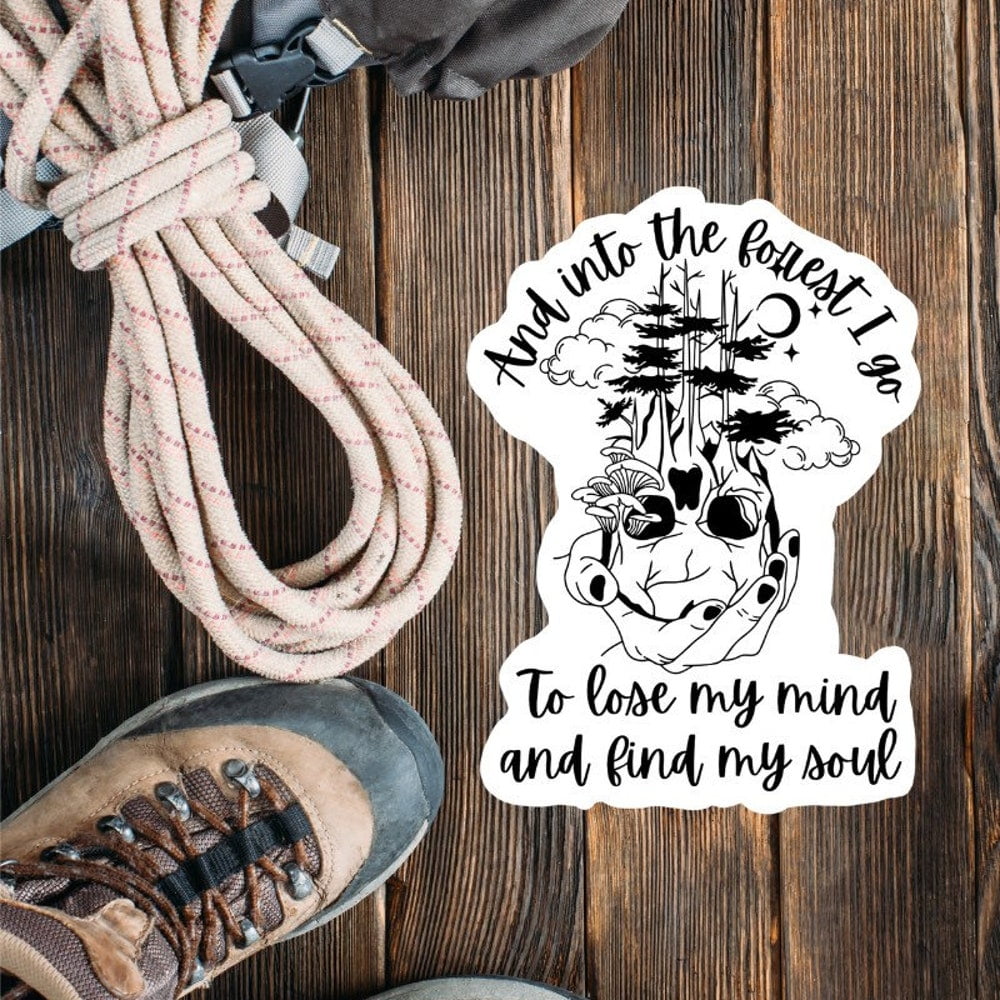 KIRAKIRA And Into The Forest I Go, Water Bottle Decal, John Muir quote ...