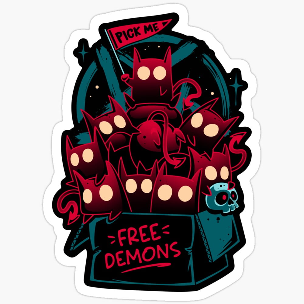 KIRAKIRA Free Demon Box - Cute Evil Sticker. Single, trio, or squad ...
