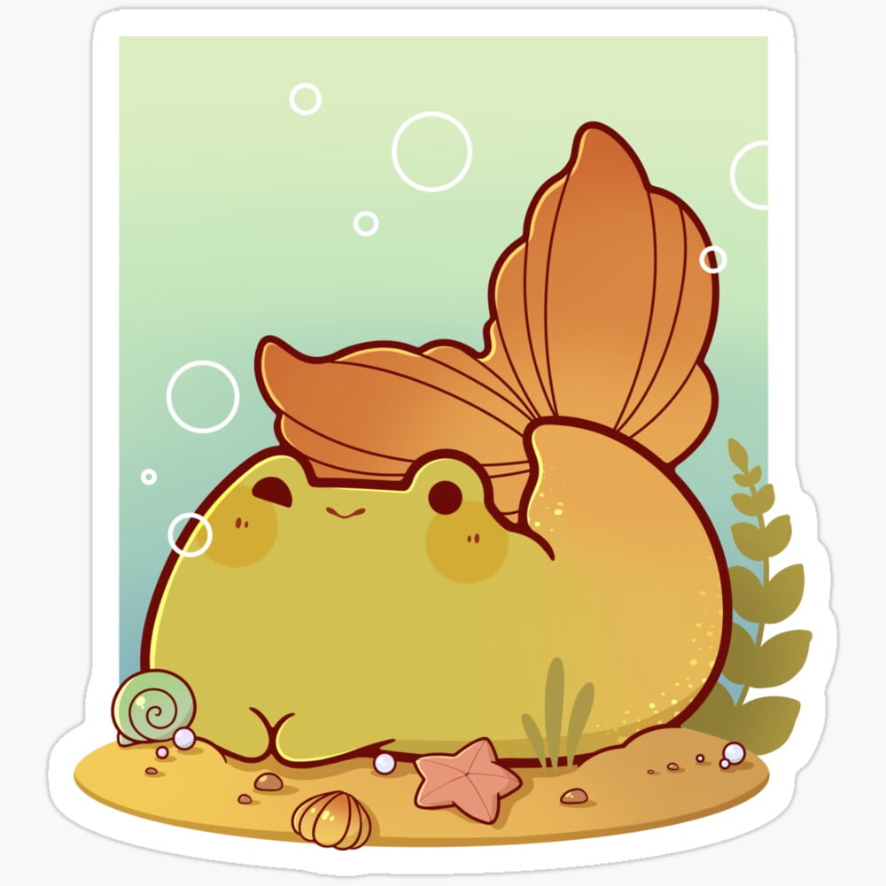 KIRAKIRA Frog mermaid Sticker. Single, trio, or squad — Collect them ...