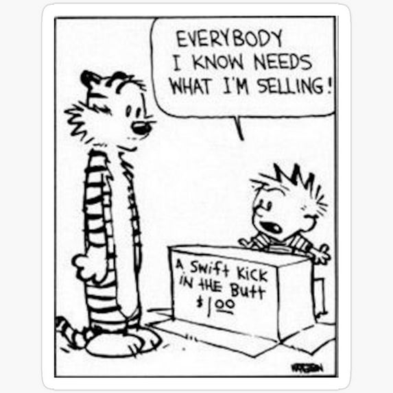 KIRAKIRA Funny Calvin And Hobbes Sticker Sticker. Gift For You ...