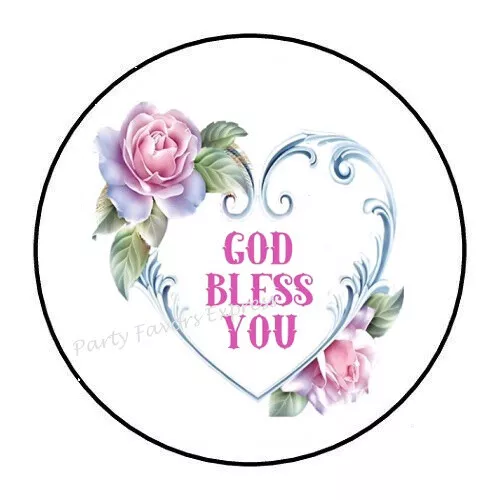 KIRAKIRA GOD BLESS YOU FLORAL HEART PARTY FAVORS STICKERS - Walmart.com