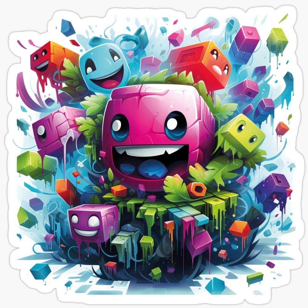 KIRAKIRA Geometry dash Sticker, Decorate laptops, water bottles, and ...