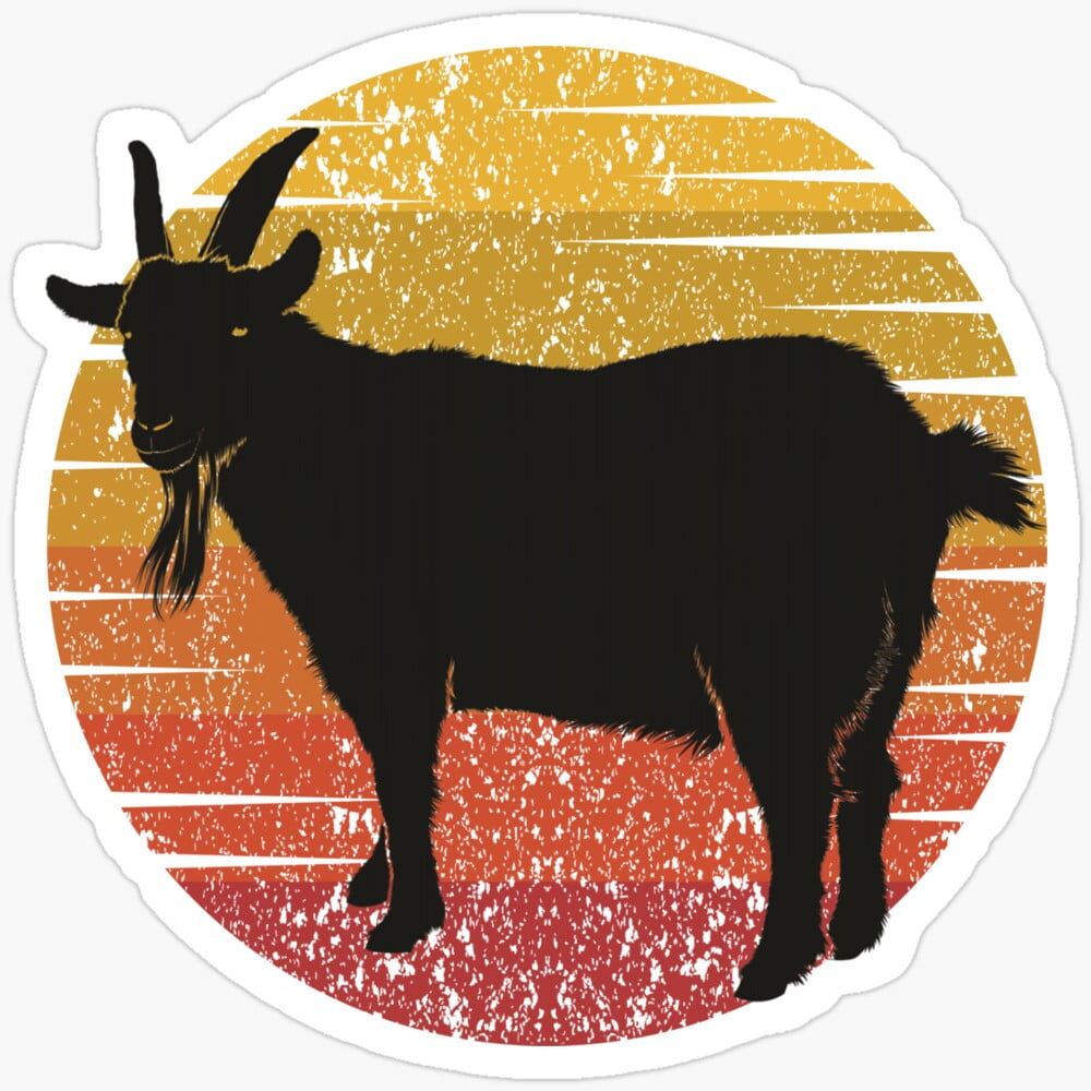 KIRAKIRA Goat Animal Sunset Retro Vintage , Goat Lovers Gift Sticker ...