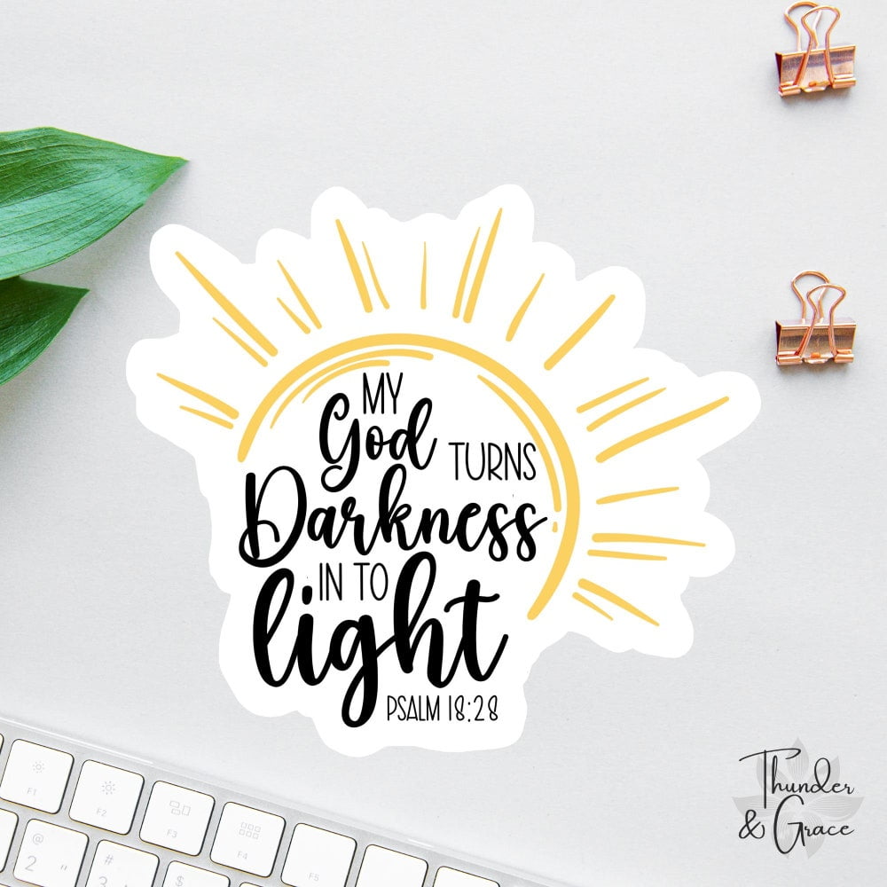KIRAKIRA My God Turns Darkness Into Light Sticker, Affirmation Stickers ...