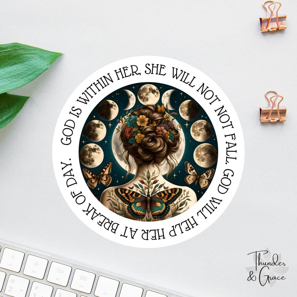 KIRAKIRA God Is Within Her Sticker, Words Of Affirmation, Laptop ...