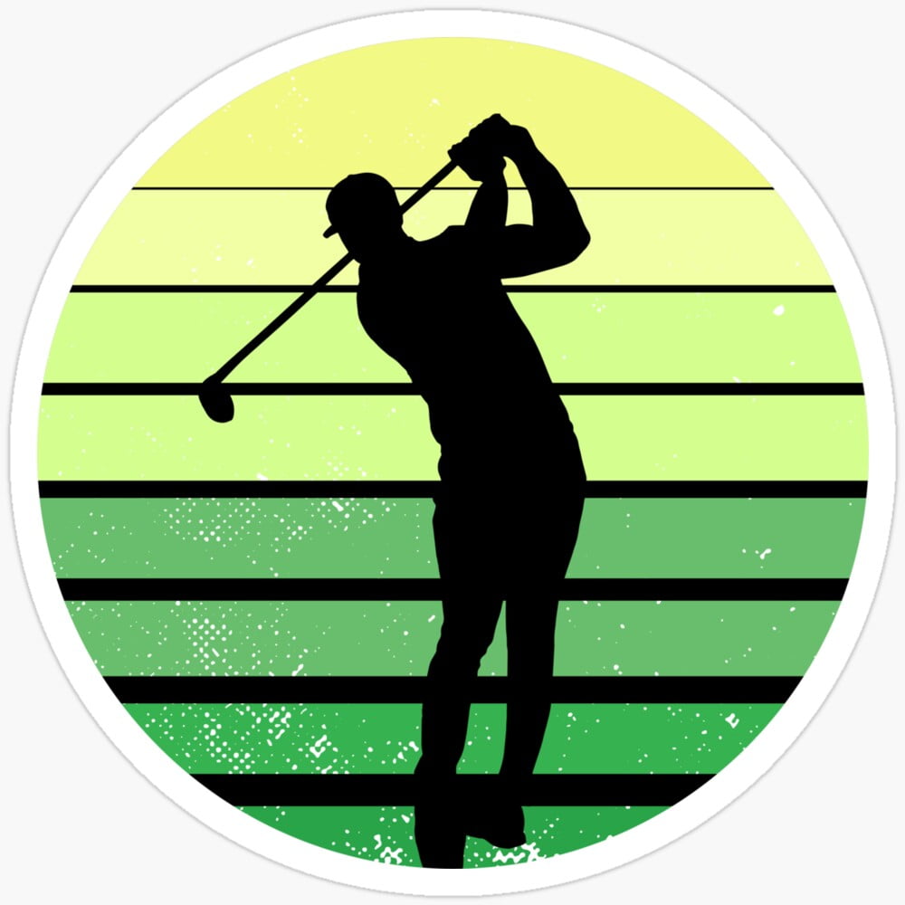 KIRAKIRA Golfer Doing a Swing Sticker, Decorate laptops, water bottles ...