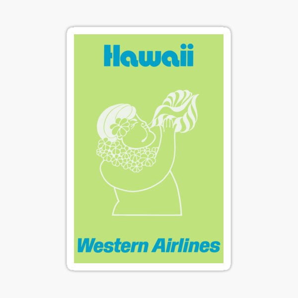 KIRAKIRA HAWAII Western Airlines 1970s Travel Sticker - Walmart.com