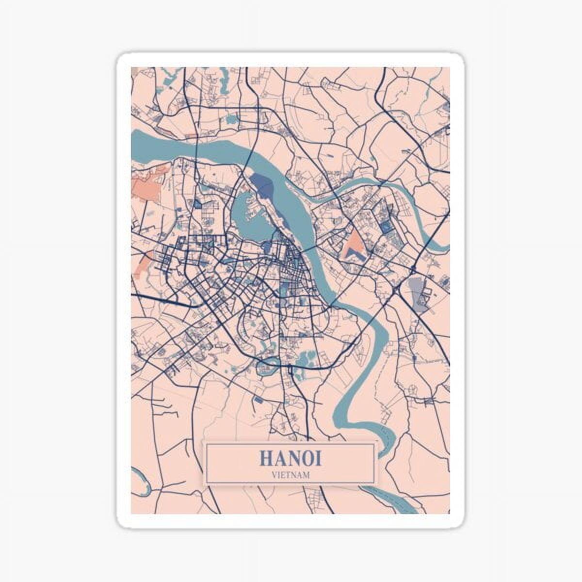 KIRAKIRA Hanoi City Map Sticker - Walmart.com