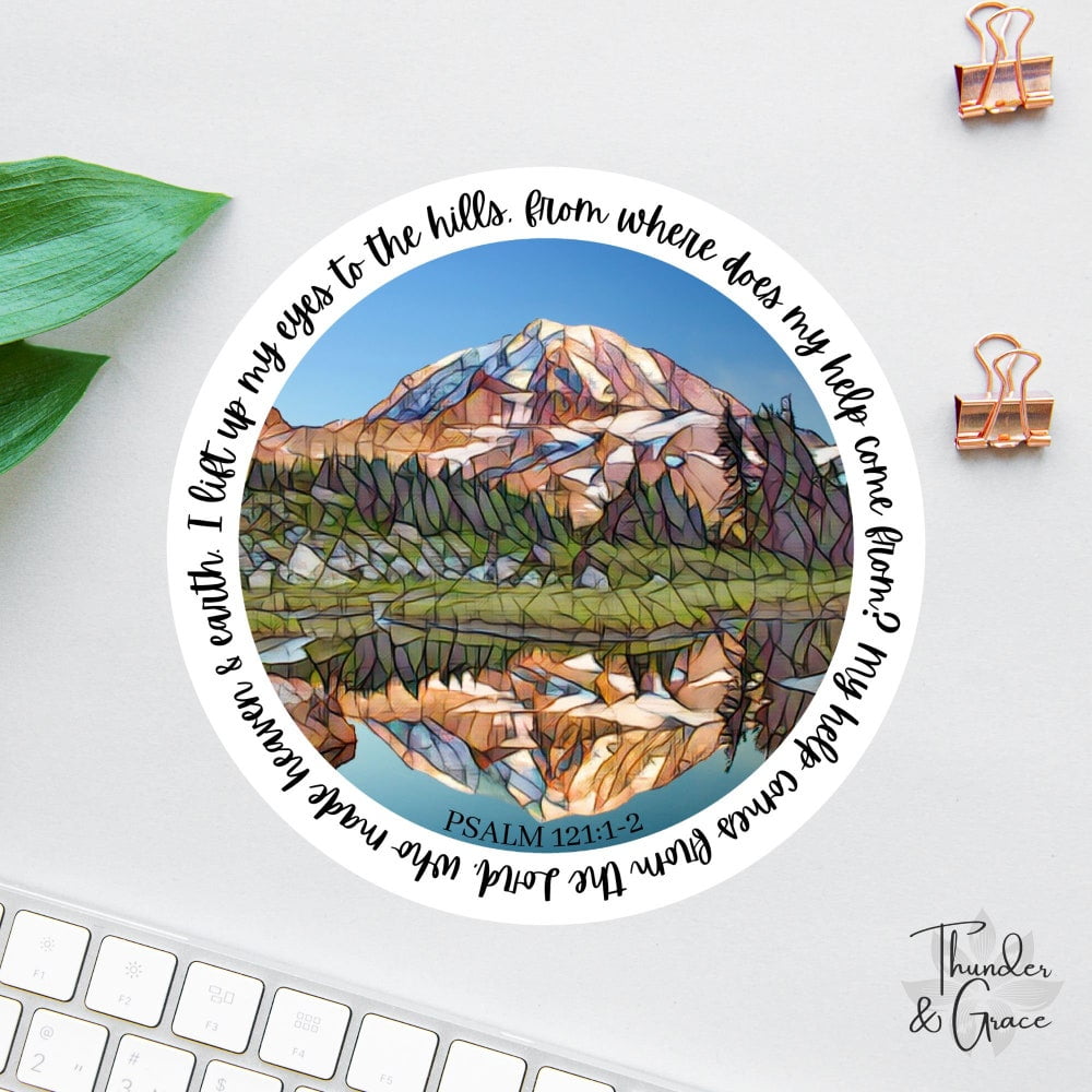 KIRAKIRA My Help Comes From The Lord Sticker, Faith Sticker, Water ...