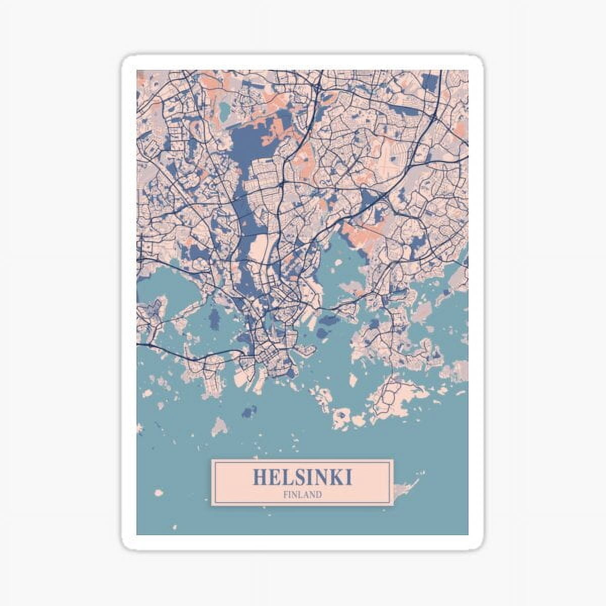 KIRAKIRA Helsinki City Map Sticker - Walmart.com