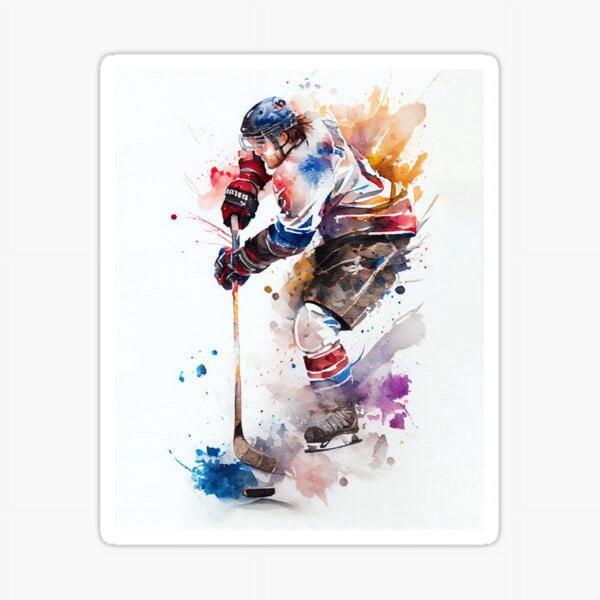 KIRAKIRA Hockey Player Watercolour Art, Hockey Digital Art, Original ...