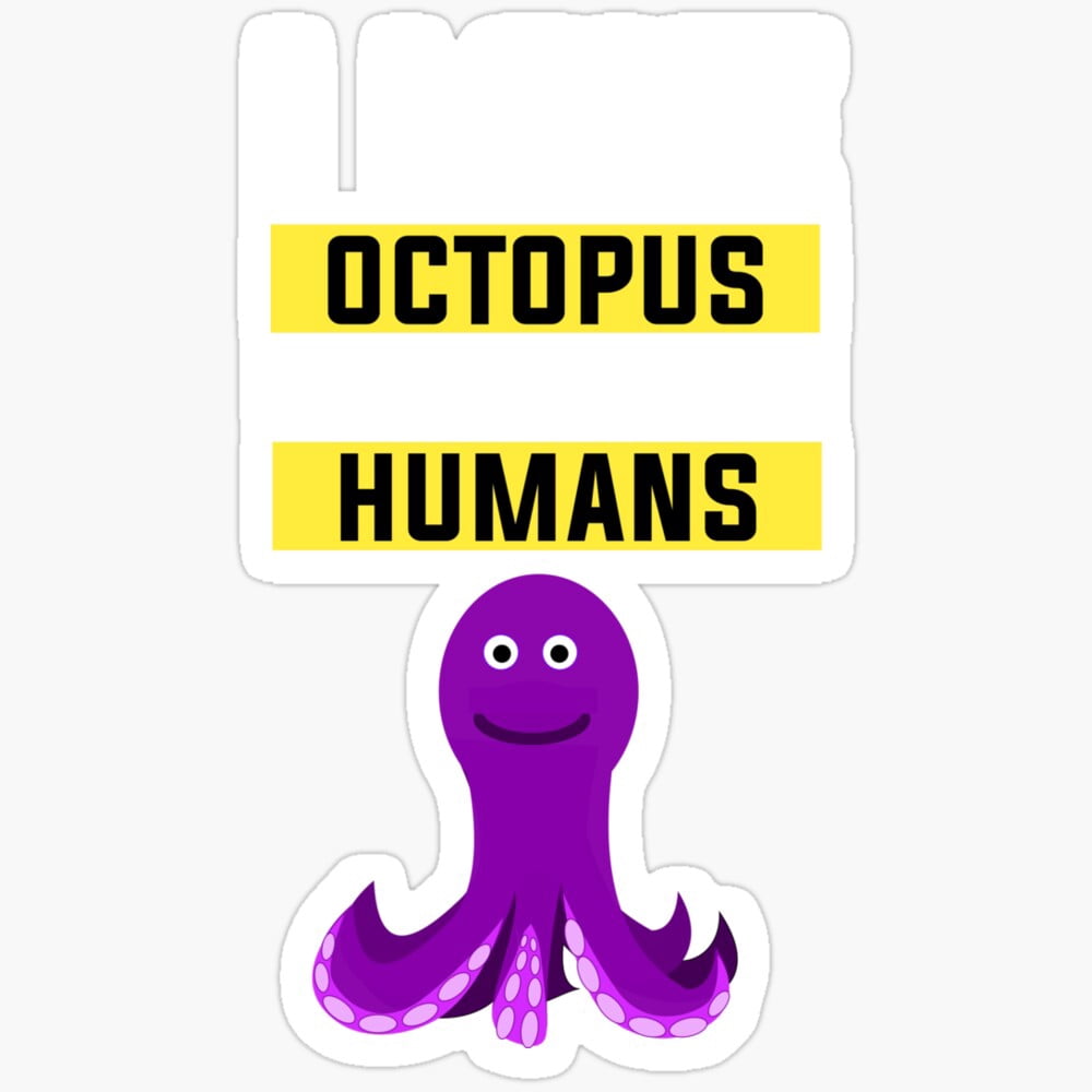KIRAKIRA I Love Octopus More Than , Funny Octopus Sticker. Single, trio ...