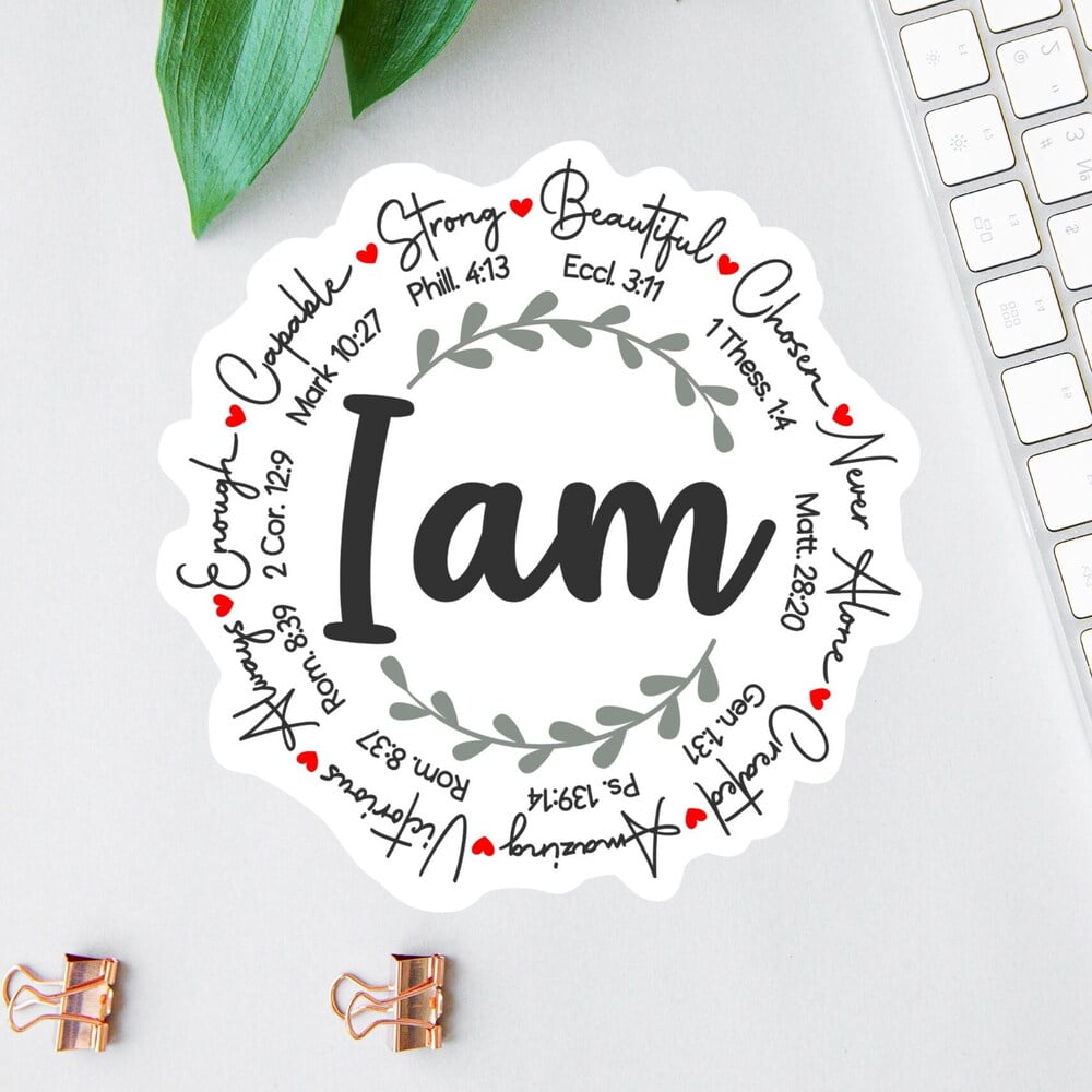 KIRAKIRA I Am Sticker, Affirmation Stickers, Clear Laptop Sticker ...
