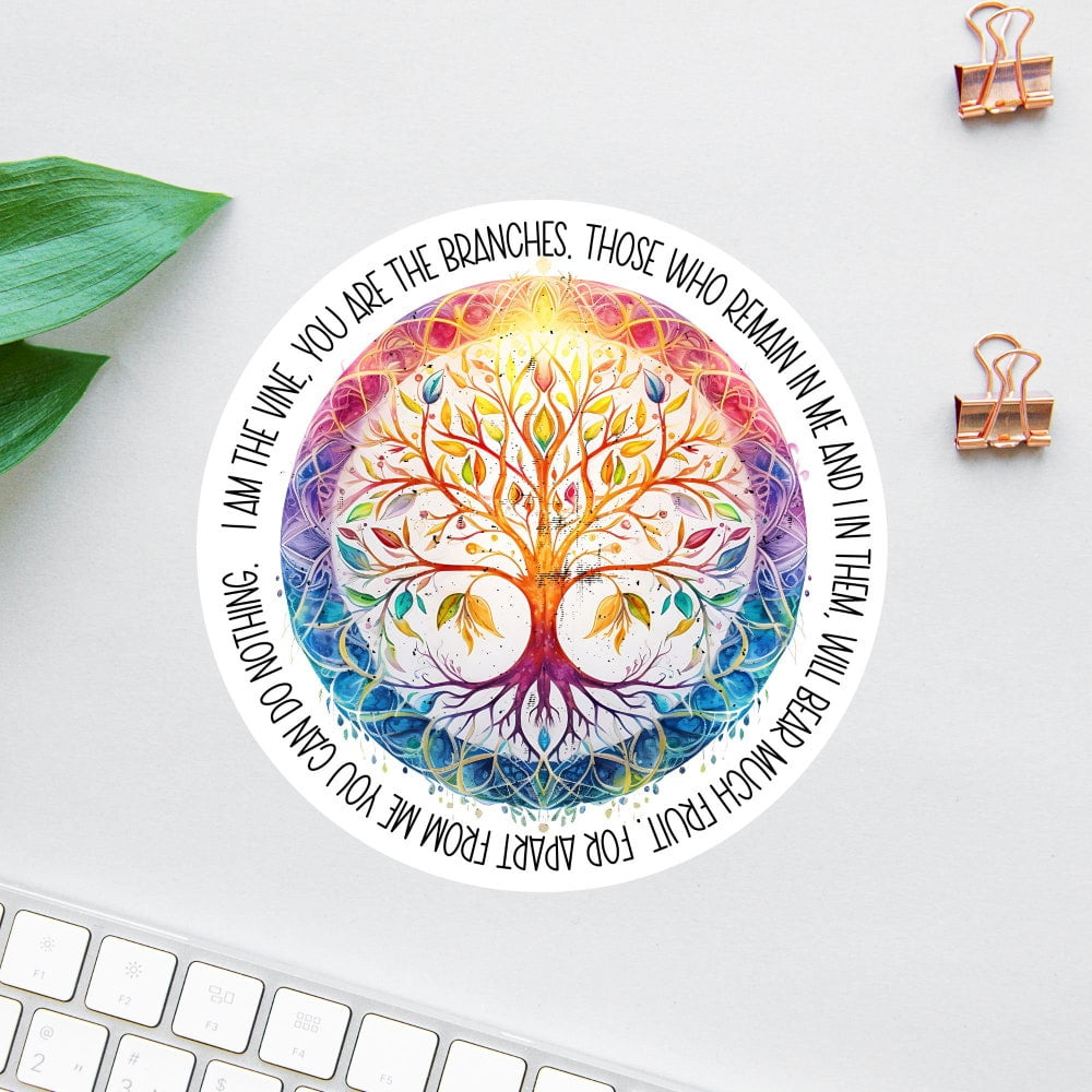 KIRAKIRA I Am The Vine Sticker, Tree Of Life Decal, Affirmation ...