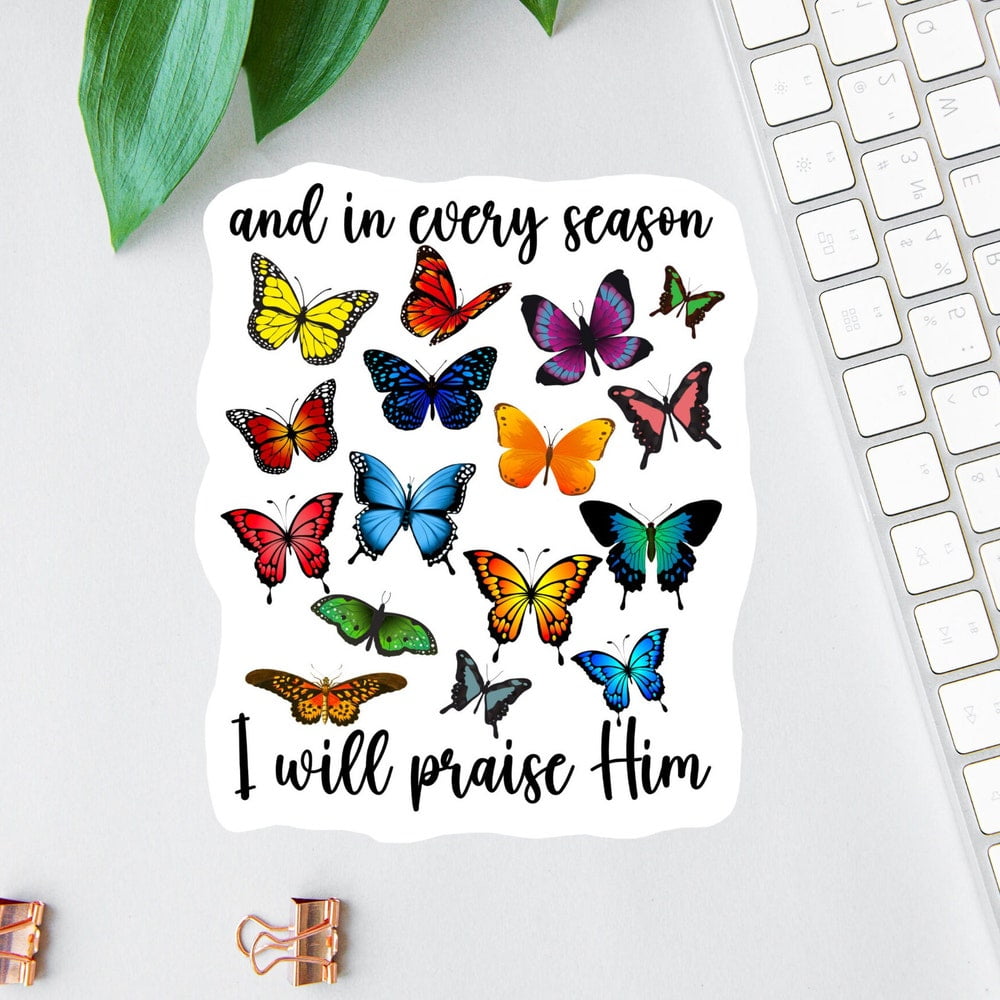 KIRAKIRA I Will Praise Him Sticker, Affirmation Sticker, Laptop Sticker ...