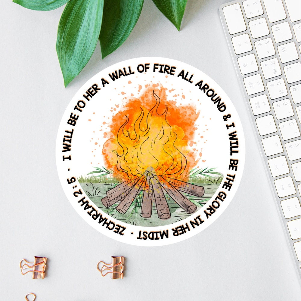KIRAKIRA I Will Be Her Wall Of Fire Sticker, Bible Sticker Pack, Faith ...