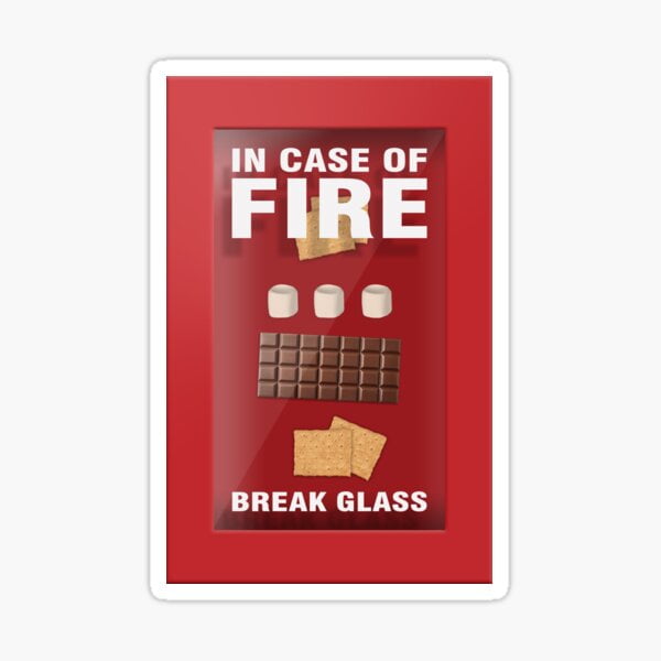 KIRAKIRA IN CASE OF FIRE BREAK GLASS Sticker - Walmart.com
