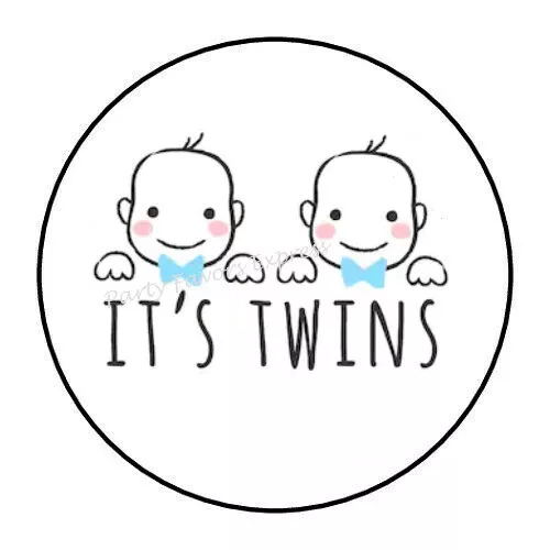 KIRAKIRA IT'S TWINS BOY BOY BABY SHOWER Decor STICKERS for Bottles ...
