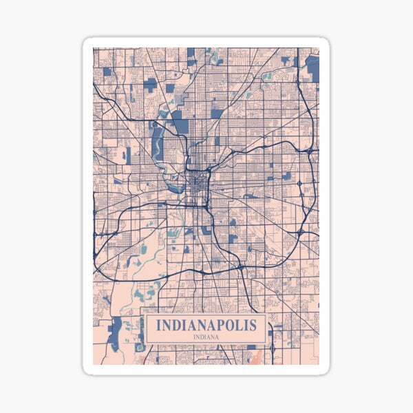 KIRAKIRA Indianapolis City Map Sticker - Walmart.com