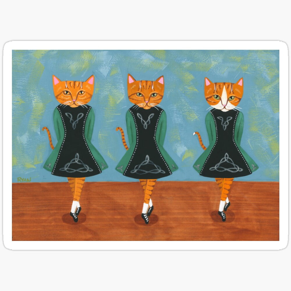 KIRAKIRA Irish Stepdancing Cats Sticker. Single, trio, or squad ...