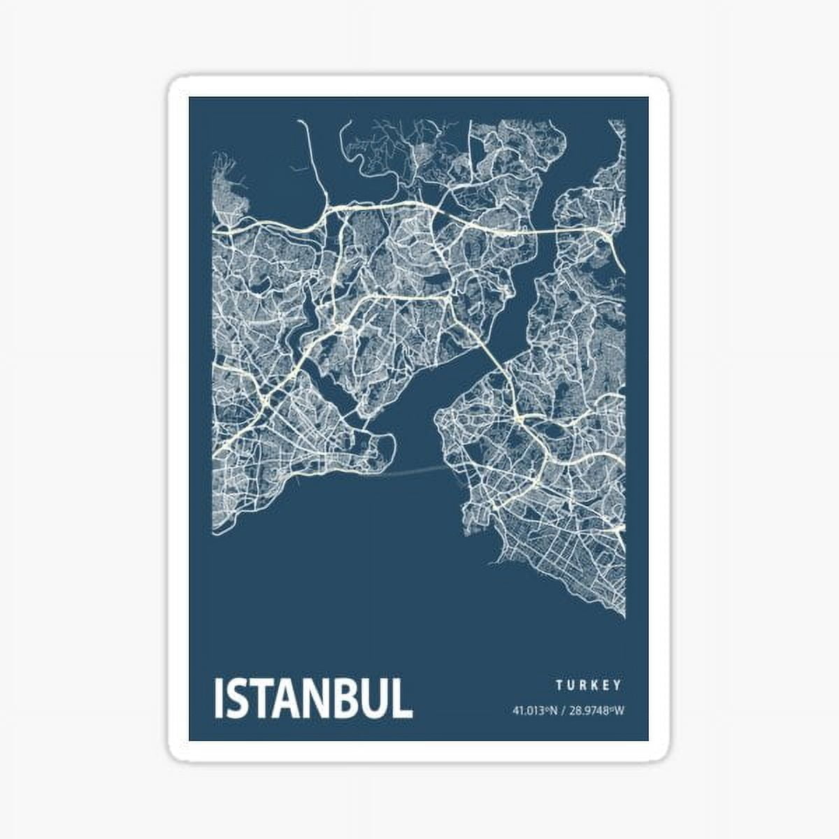KIRAKIRA Istanbul Blueprint City Map Sticker - Walmart.com